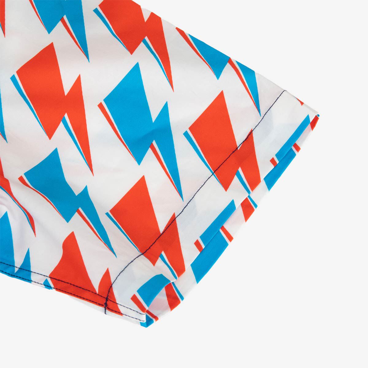 David Bowie All-Over Red and Blue Bolt Short Sleeve Shirt in David Bowie All-Over Red and Blue Bolt Short Sleeve Shirt in