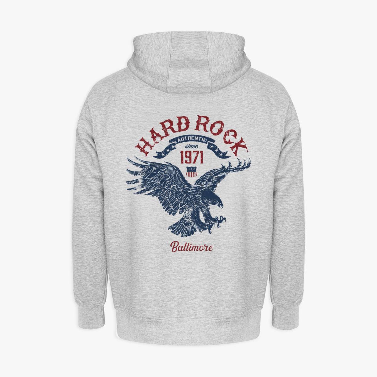 Hard Rock Adult Fit Eagle Zip Hoodie in Gray | Online Rock Shop